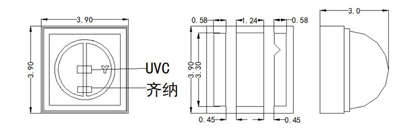 254nm 255nm Deep UVC LED Chip Diode 10mw ~ 15mw - Buy China ...
