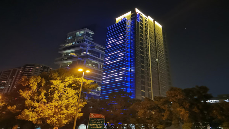 Urban High-rise Building Residential Lighting - Buy building facade ...