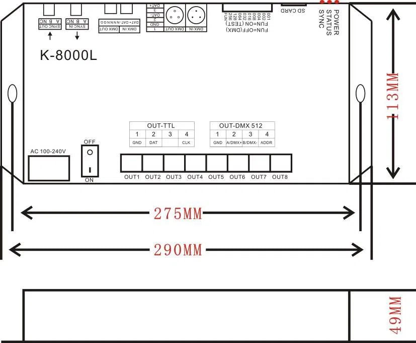 K-8000L LED Light Controller for DMX RGB Light Strip - Buy China ...