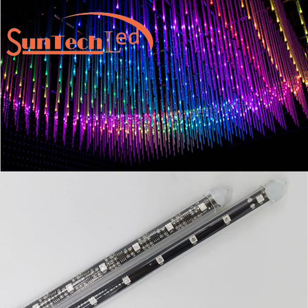 90LEDs 15 Pixels Double Side RGBW LED Rain Tube Lights 360 Degrees ...